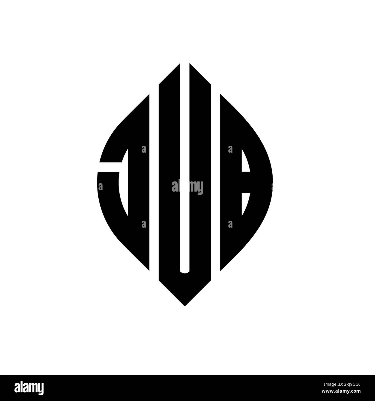 JUB circle letter logo design with circle and ellipse shape. JUB ...