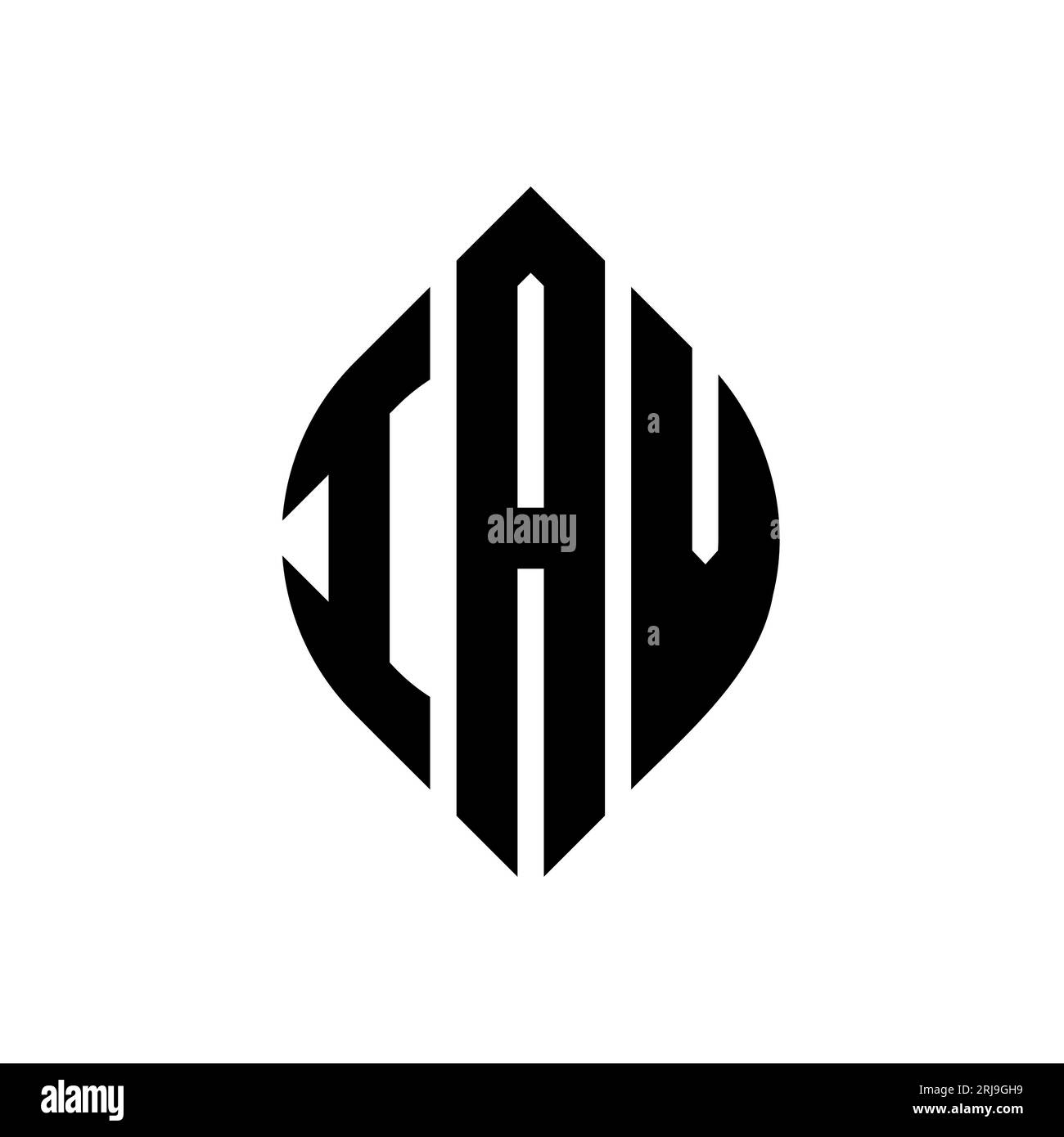 IAV circle letter logo design with circle and ellipse shape. IAV ...