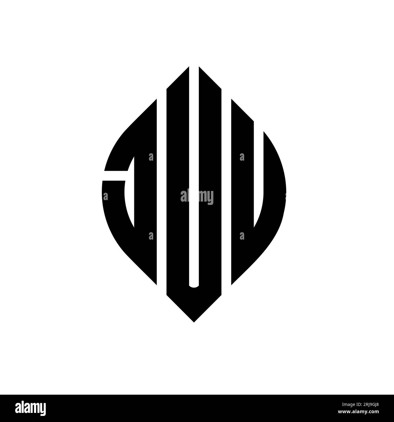 JUU circle letter logo design with circle and ellipse shape. JUU ...