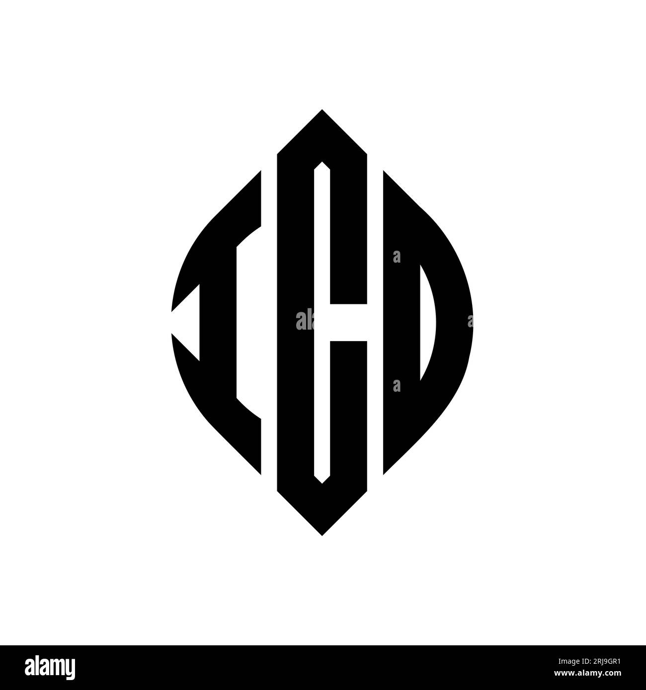 ICO circle letter logo design with circle and ellipse shape. ICO ...