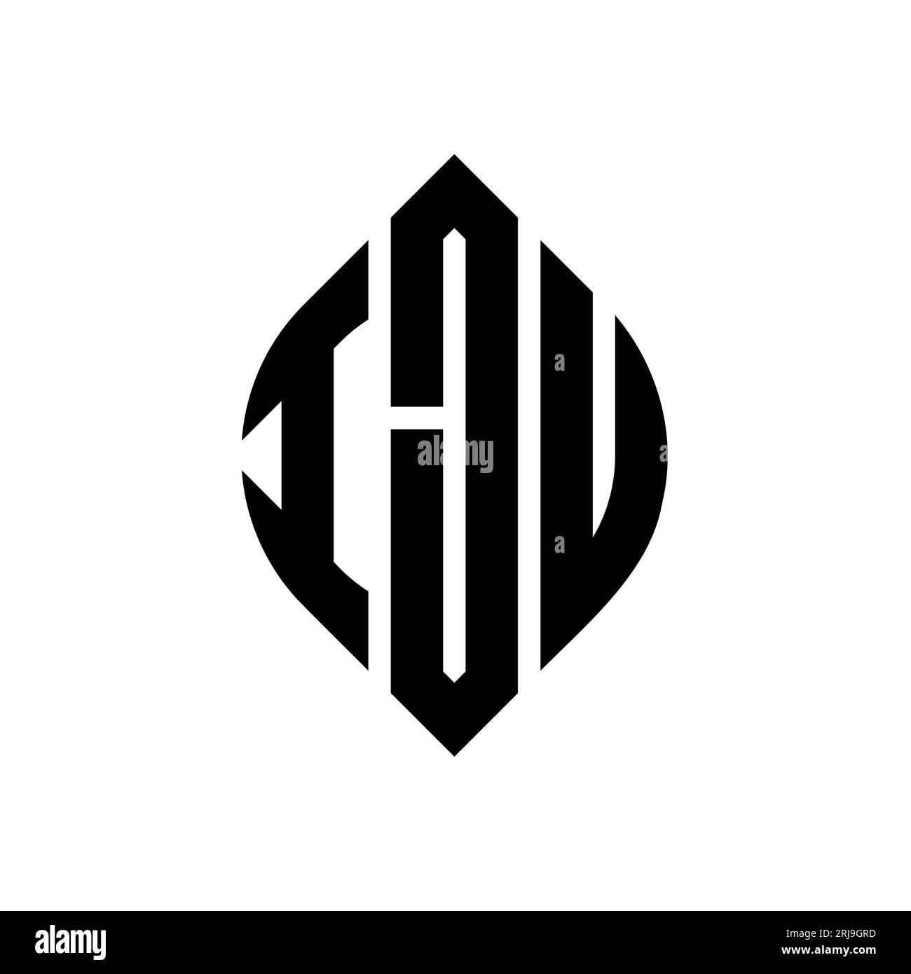 IJU circle letter logo design with circle and ellipse shape. IJU ...