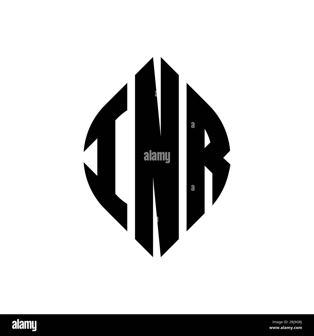 INR circle letter logo design with circle and ellipse shape. INR ...