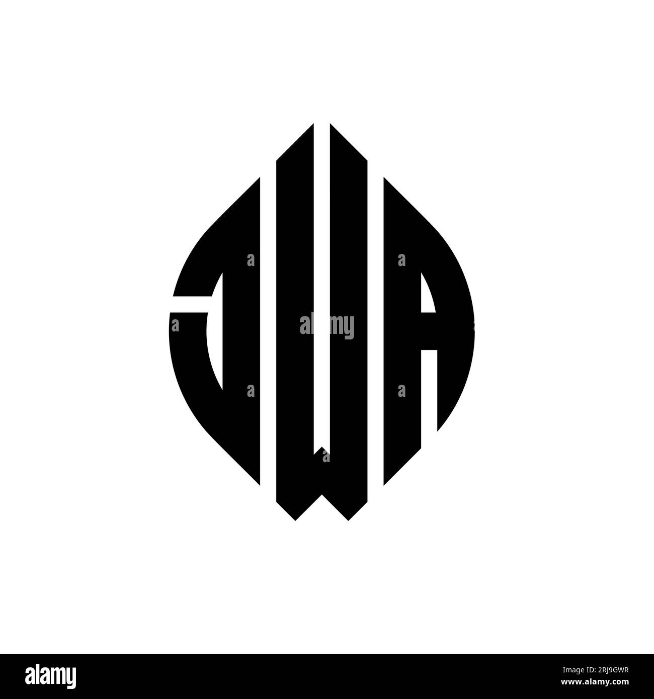 JWA circle letter logo design with circle and ellipse shape. JWA ...