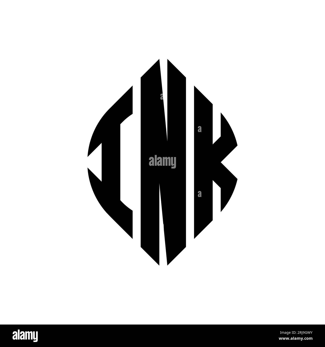 INK circle letter logo design with circle and ellipse shape. INK ...