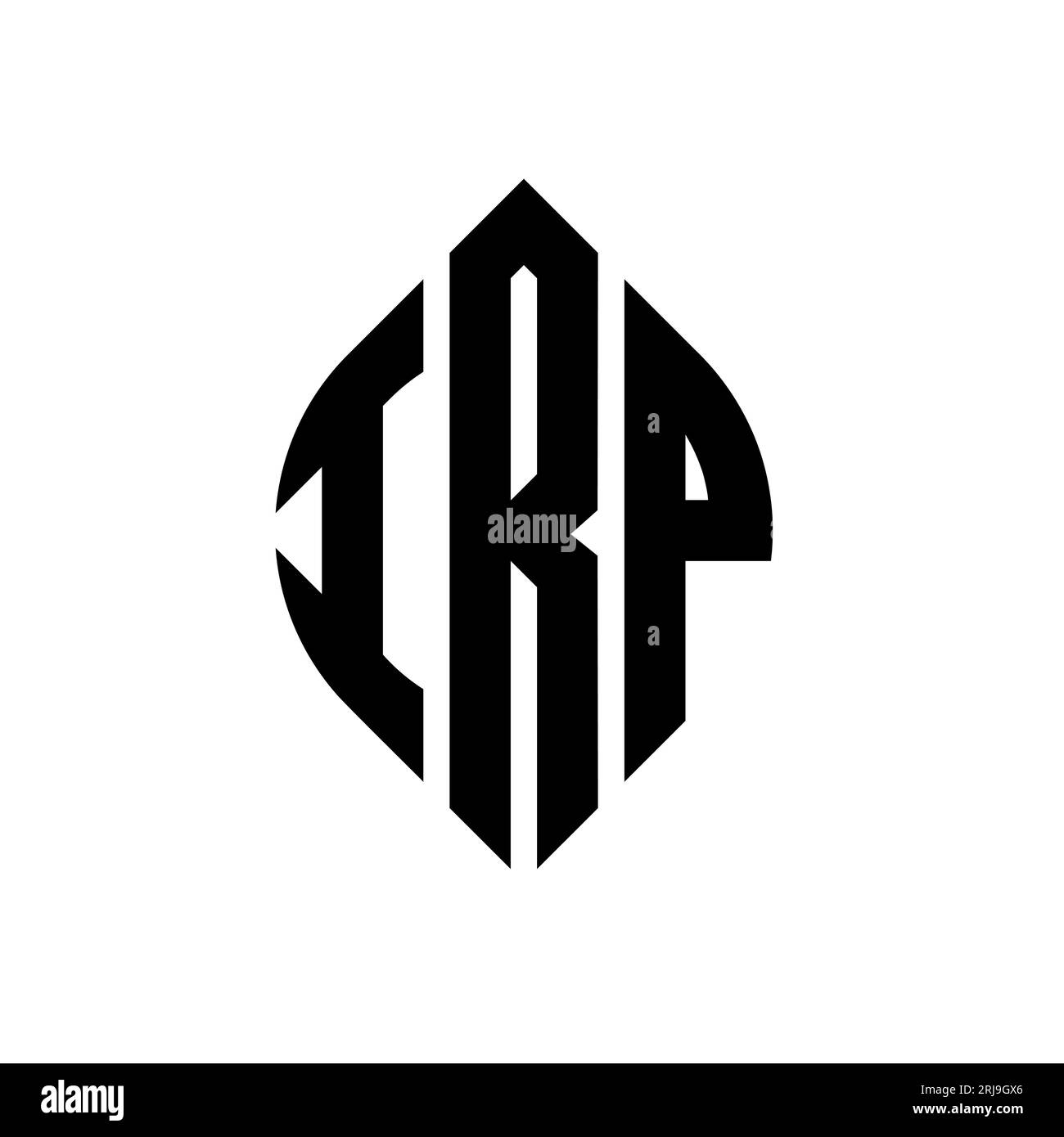 IRP circle letter logo design with circle and ellipse shape. IRP ...