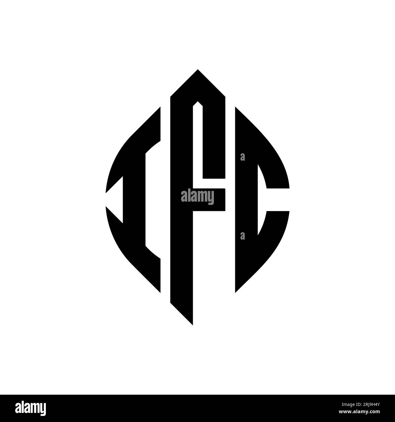 IFC circle letter logo design with circle and ellipse shape. IFC ...