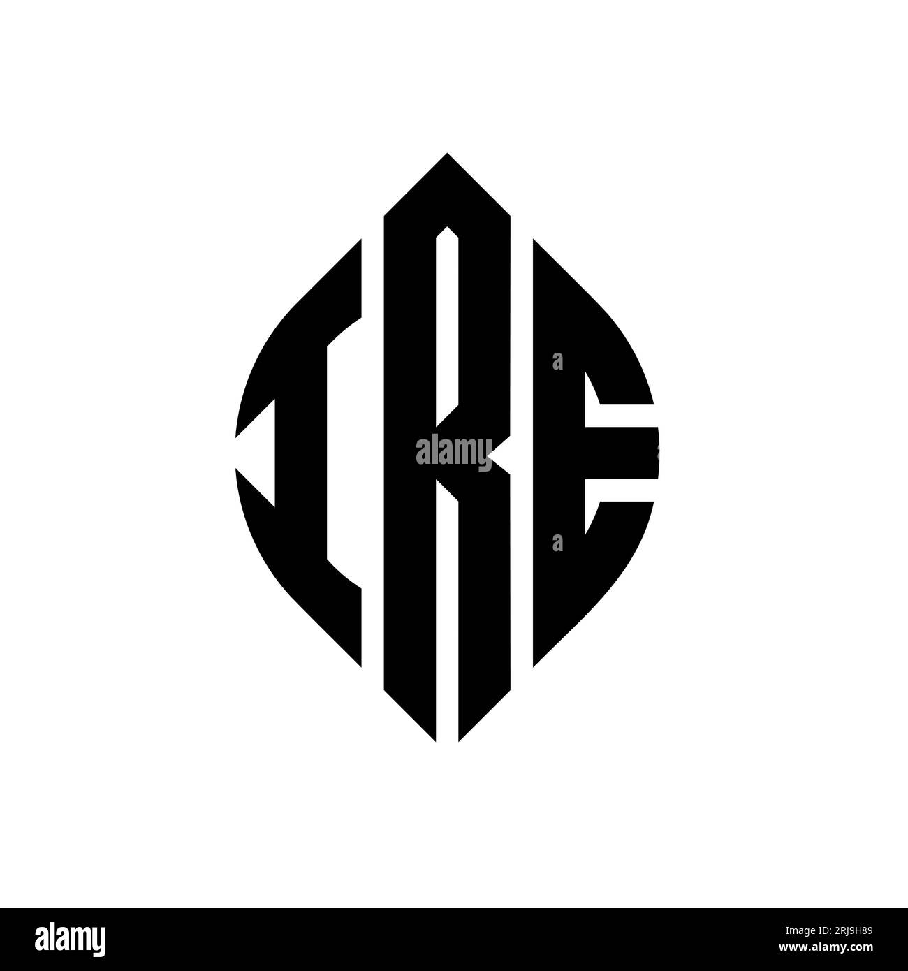 IRE circle letter logo design with circle and ellipse shape. IRE ...
