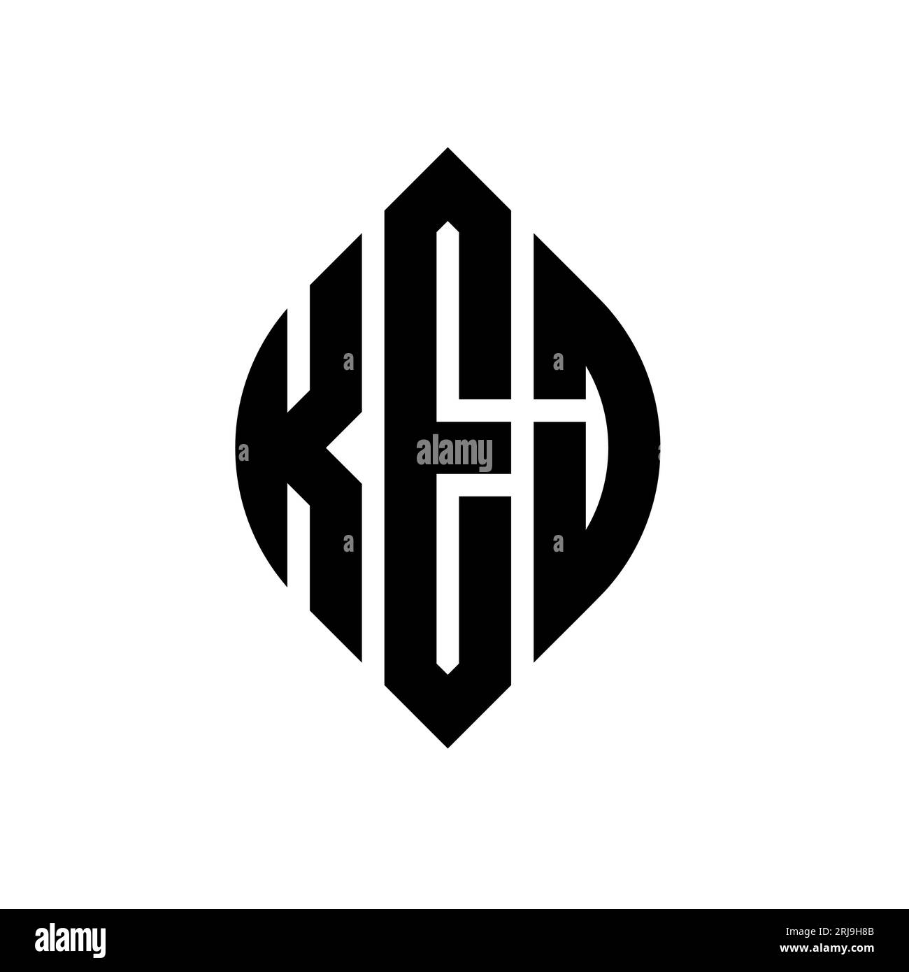 KEJ circle letter logo design with circle and ellipse shape. KEJ ...