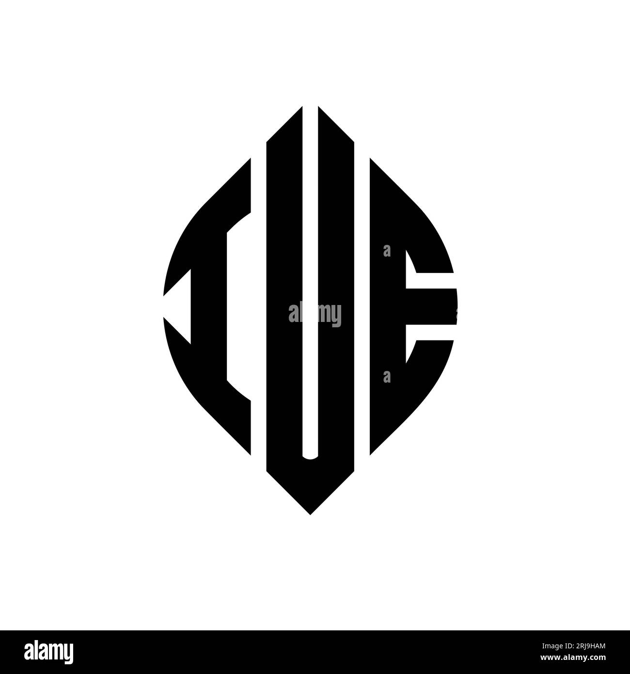 IUE circle letter logo design with circle and ellipse shape. IUE ...