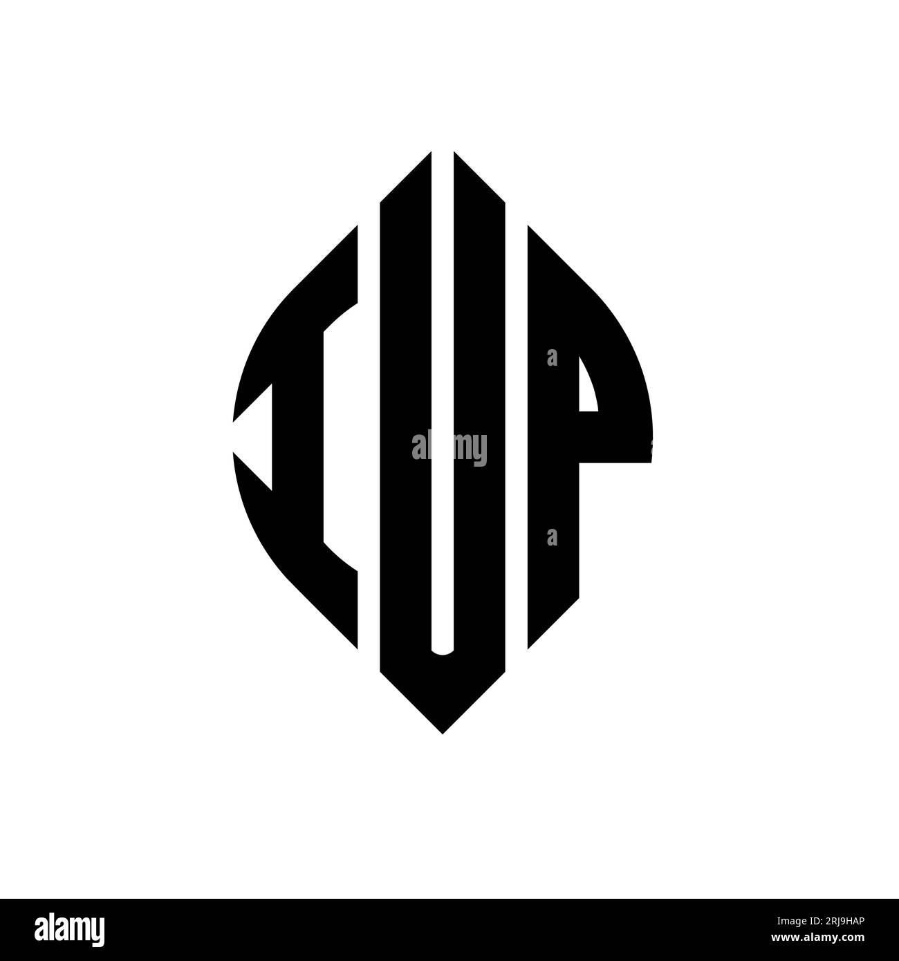 IUP circle letter logo design with circle and ellipse shape. IUP ...