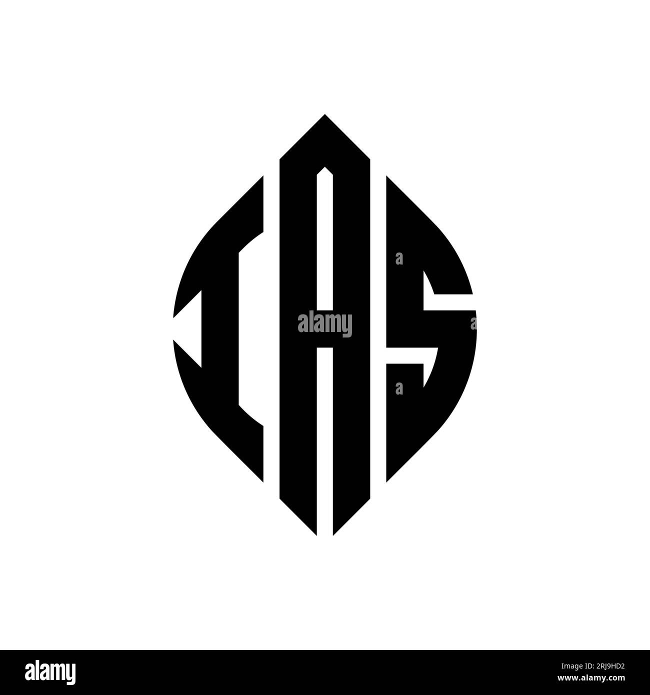 IAS circle letter logo design with circle and ellipse shape. IAS ...