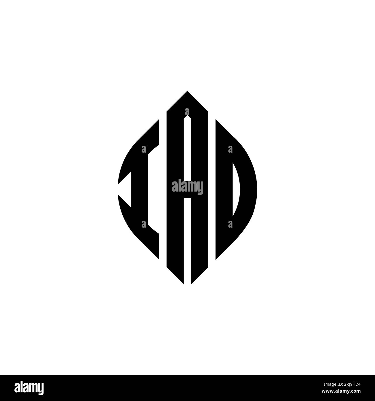 IAD circle letter logo design with circle and ellipse shape. IAD ...