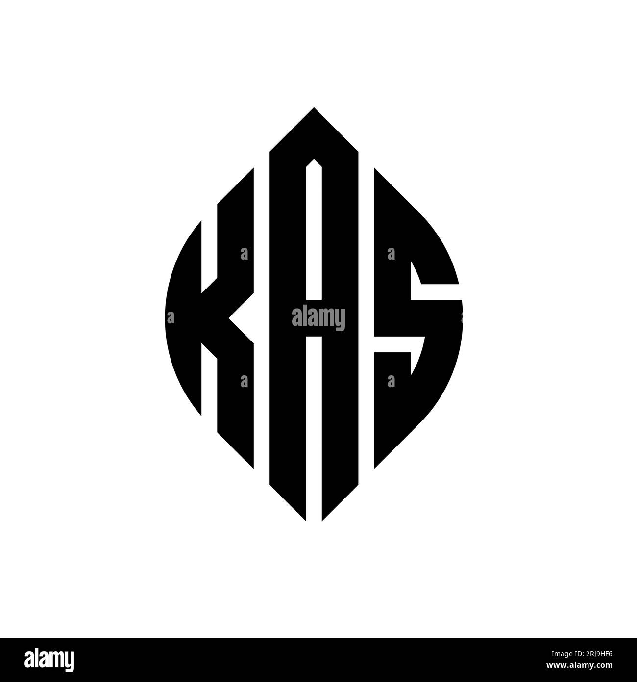 KAS circle letter logo design with circle and ellipse shape. KAS ...
