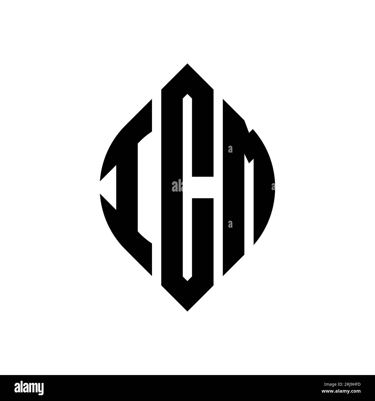 ICM circle letter logo design with circle and ellipse shape. ICM ...