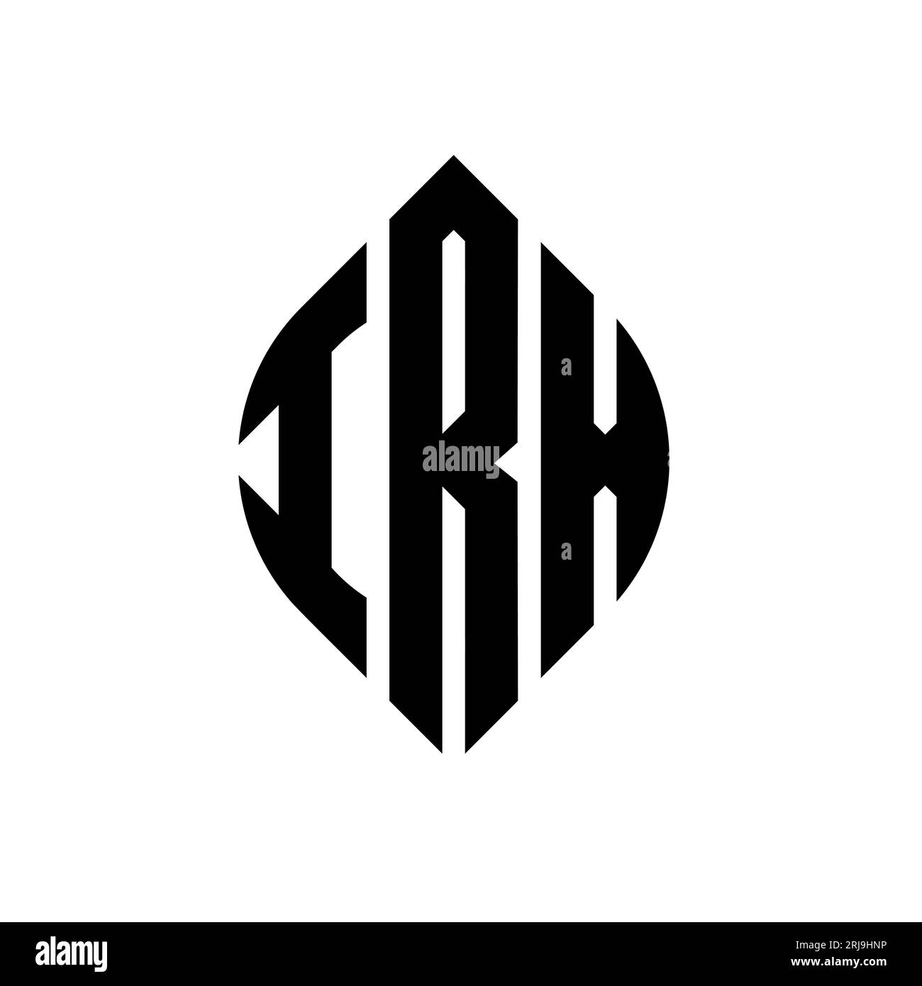 IRX circle letter logo design with circle and ellipse shape. IRX ...