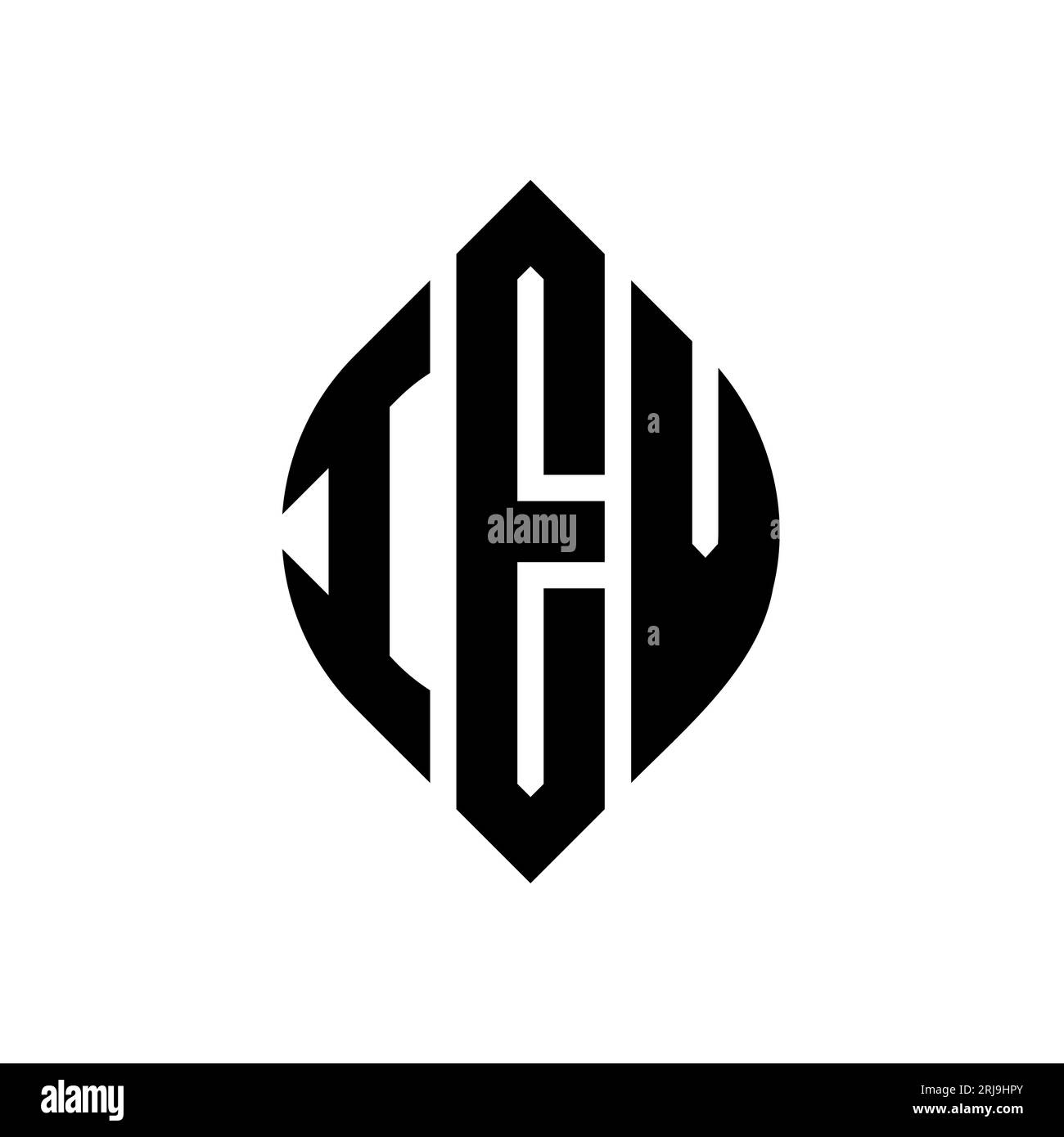 IEV circle letter logo design with circle and ellipse shape. IEV ...