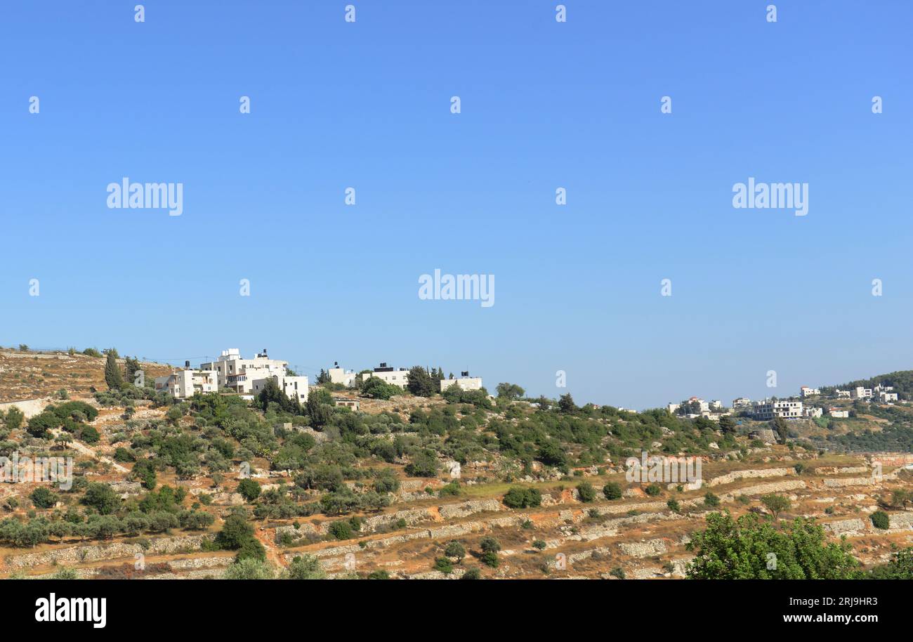 Landscapes of Judea in the Beit Jala region in Palestine Stock Photo ...