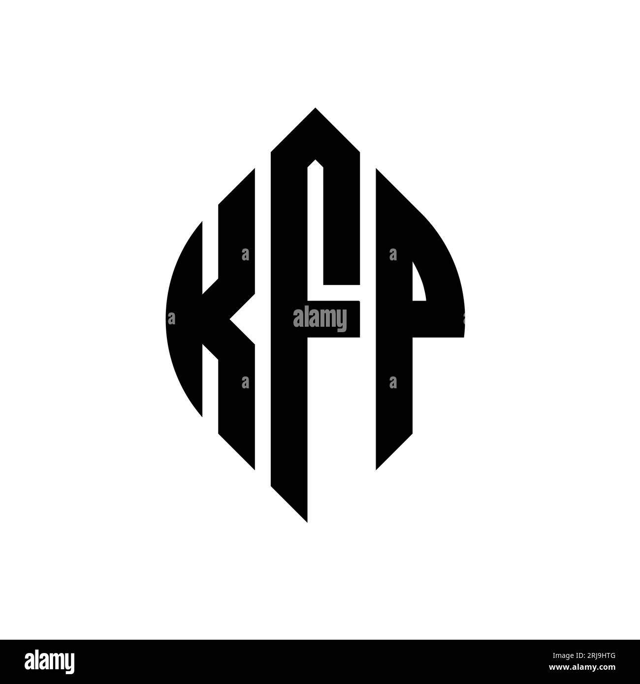 KFP circle letter logo design with circle and ellipse shape. KFP ...