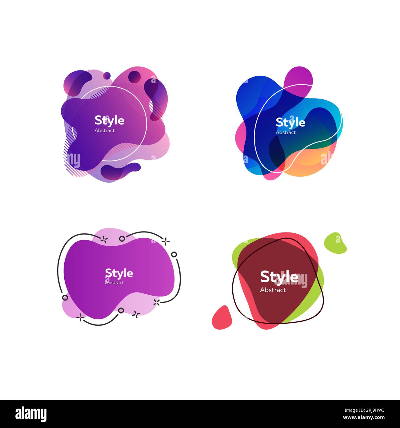 Neon multi layer shapes set Stock Vector Image & Art - Alamy