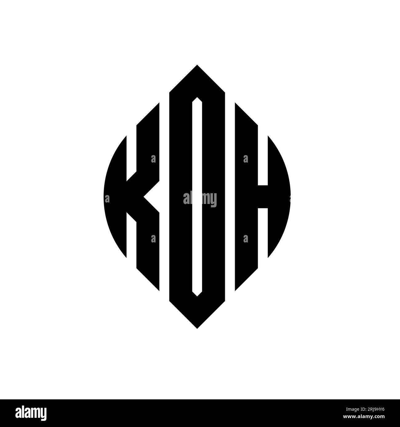 KDH circle letter logo design with circle and ellipse shape. KDH ...