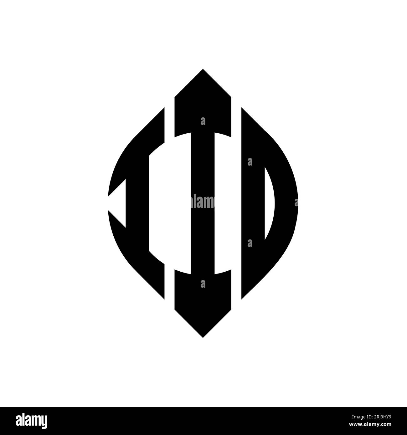 IIO circle letter logo design with circle and ellipse shape. IIO ...