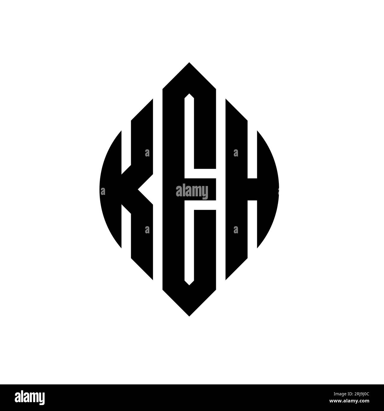 KEH circle letter logo design with circle and ellipse shape. KEH ...