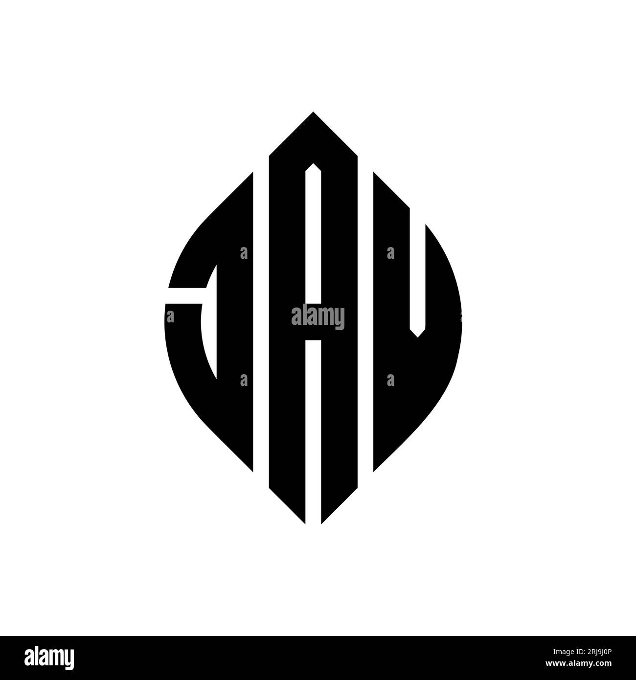 JAV circle letter logo design with circle and ellipse shape. JAV ...