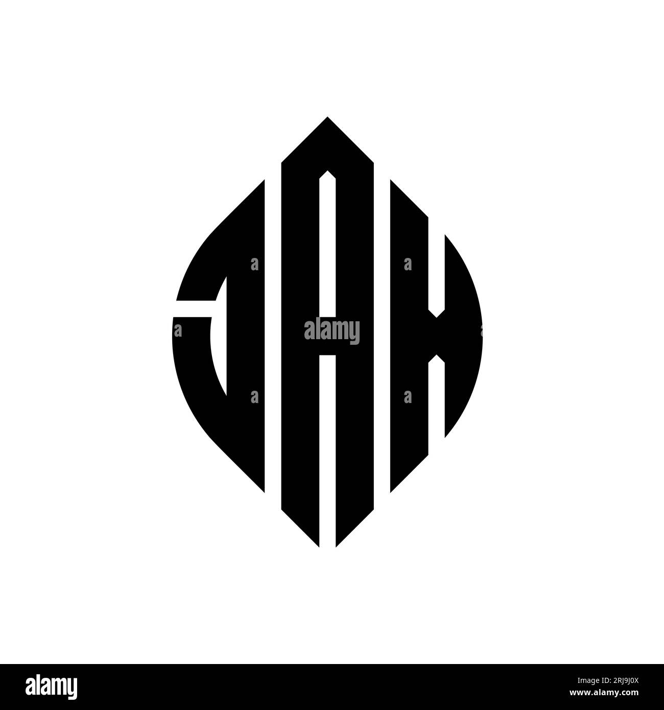 JAX circle letter logo design with circle and ellipse shape. JAX ...