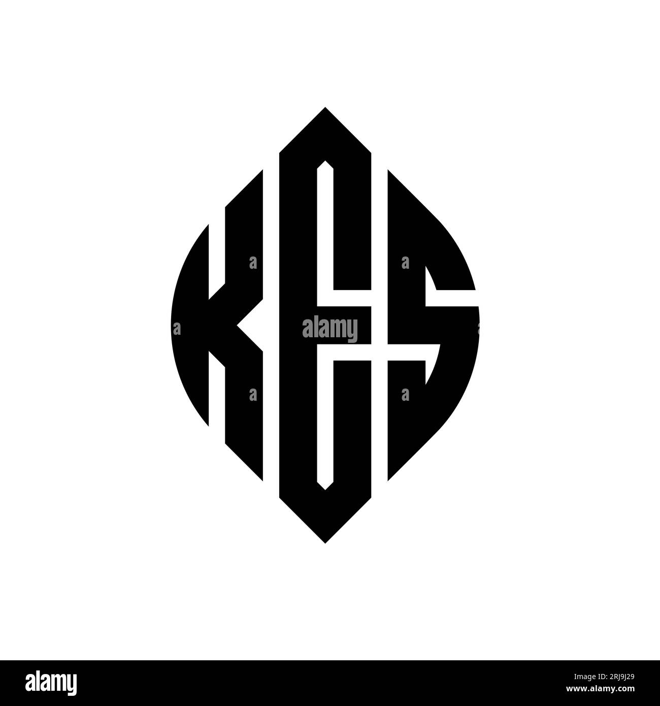 KES circle letter logo design with circle and ellipse shape. KES ...