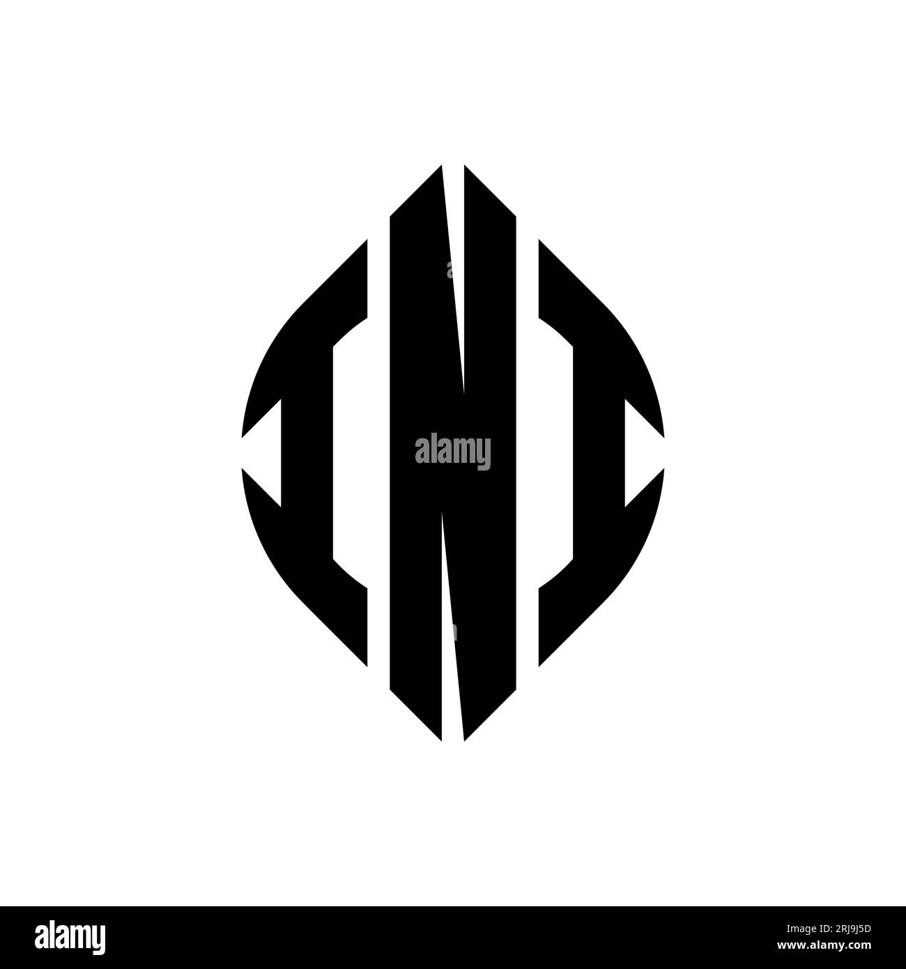 INI circle letter logo design with circle and ellipse shape. INI ...