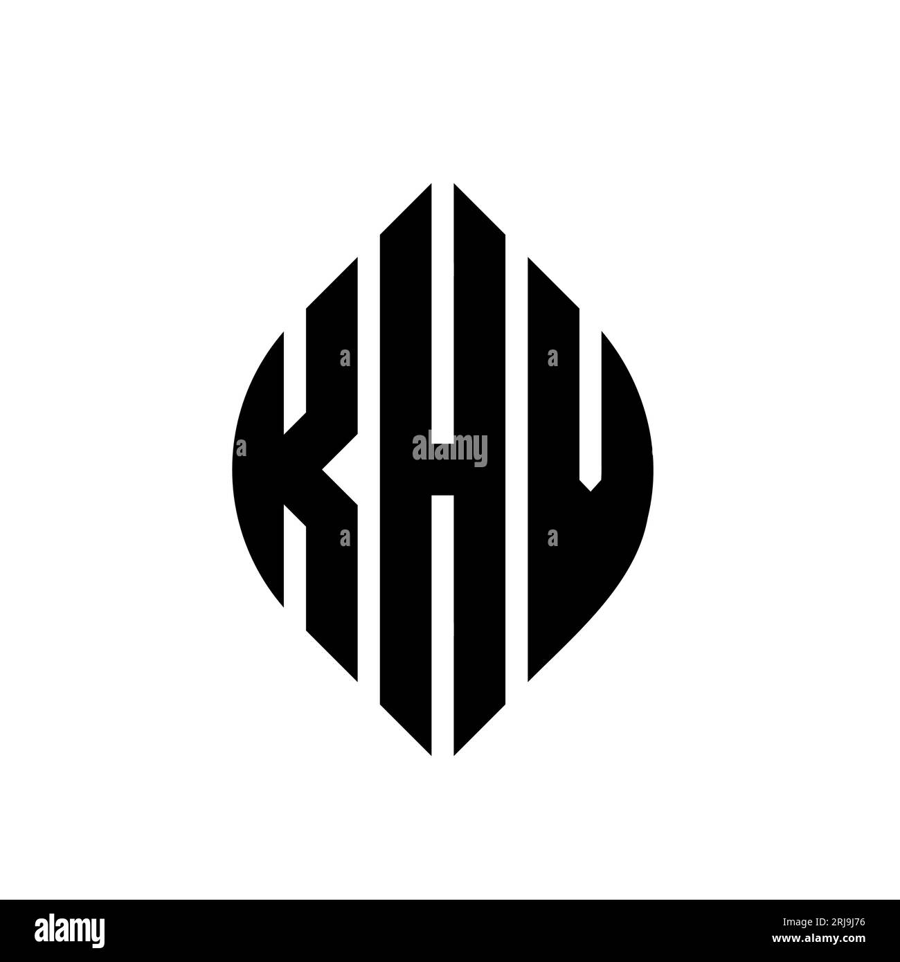 KHV circle letter logo design with circle and ellipse shape. KHV ...