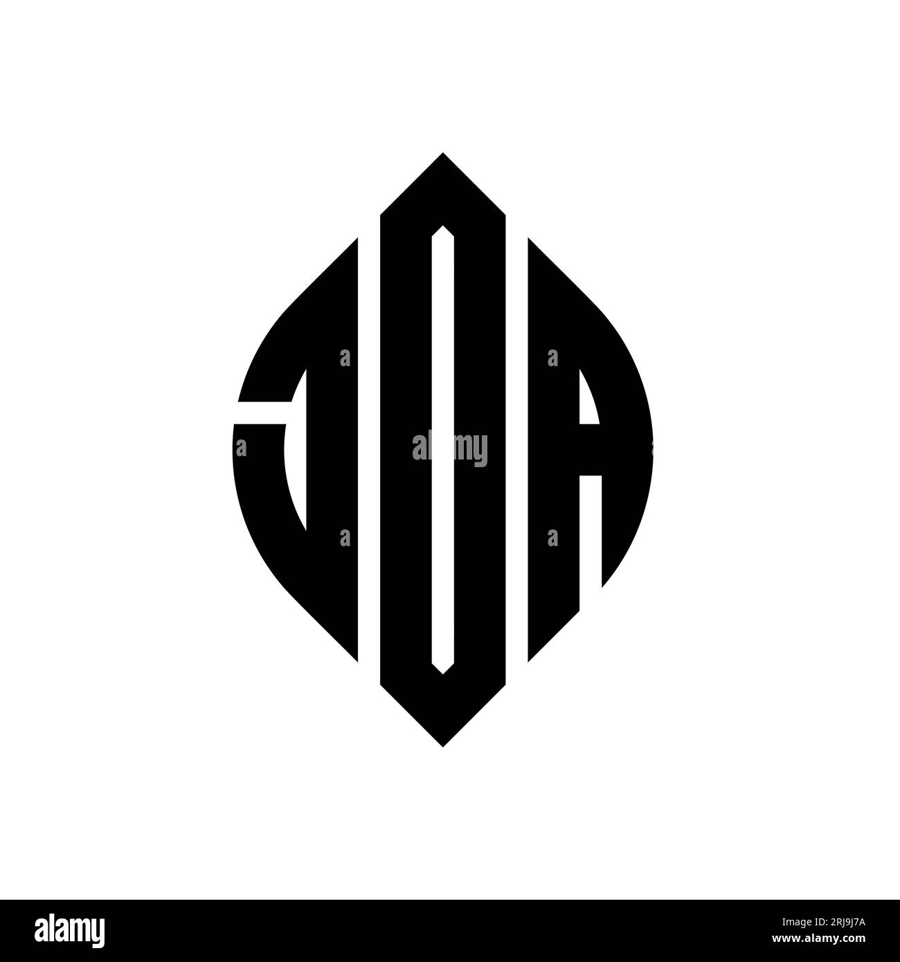 JDA circle letter logo design with circle and ellipse shape. JDA ...