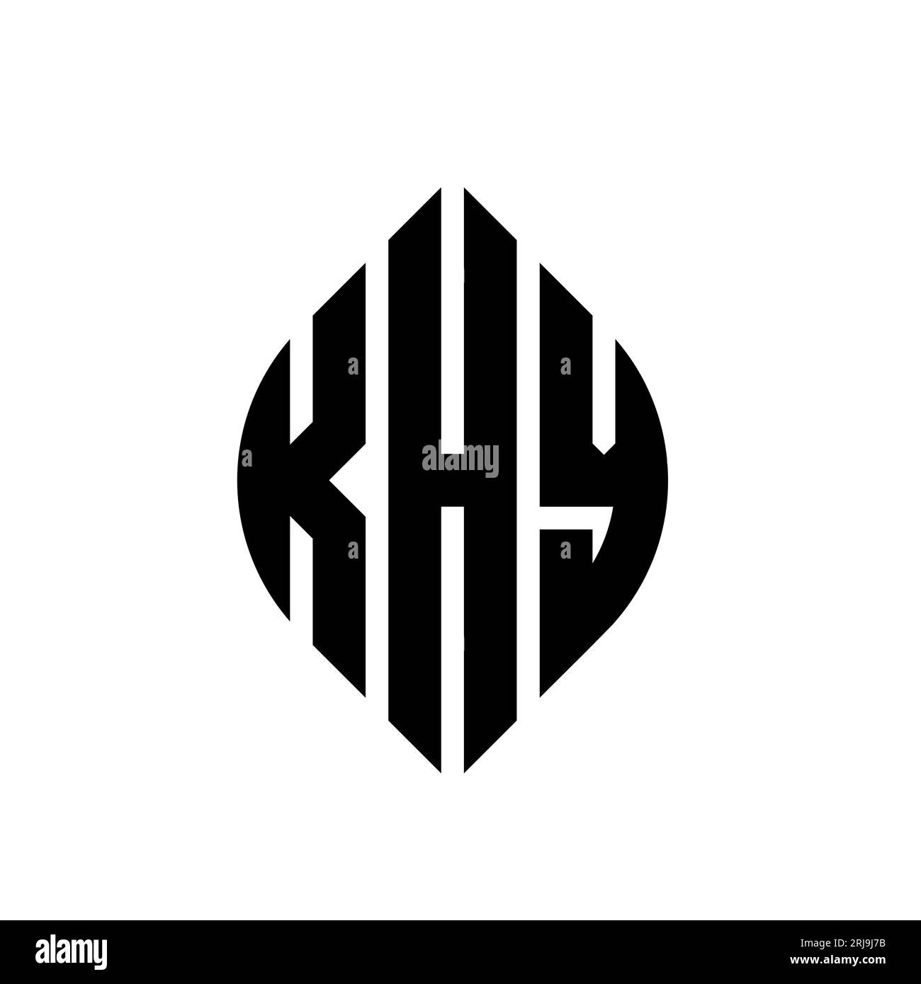 KHY circle letter logo design with circle and ellipse shape. KHY ...