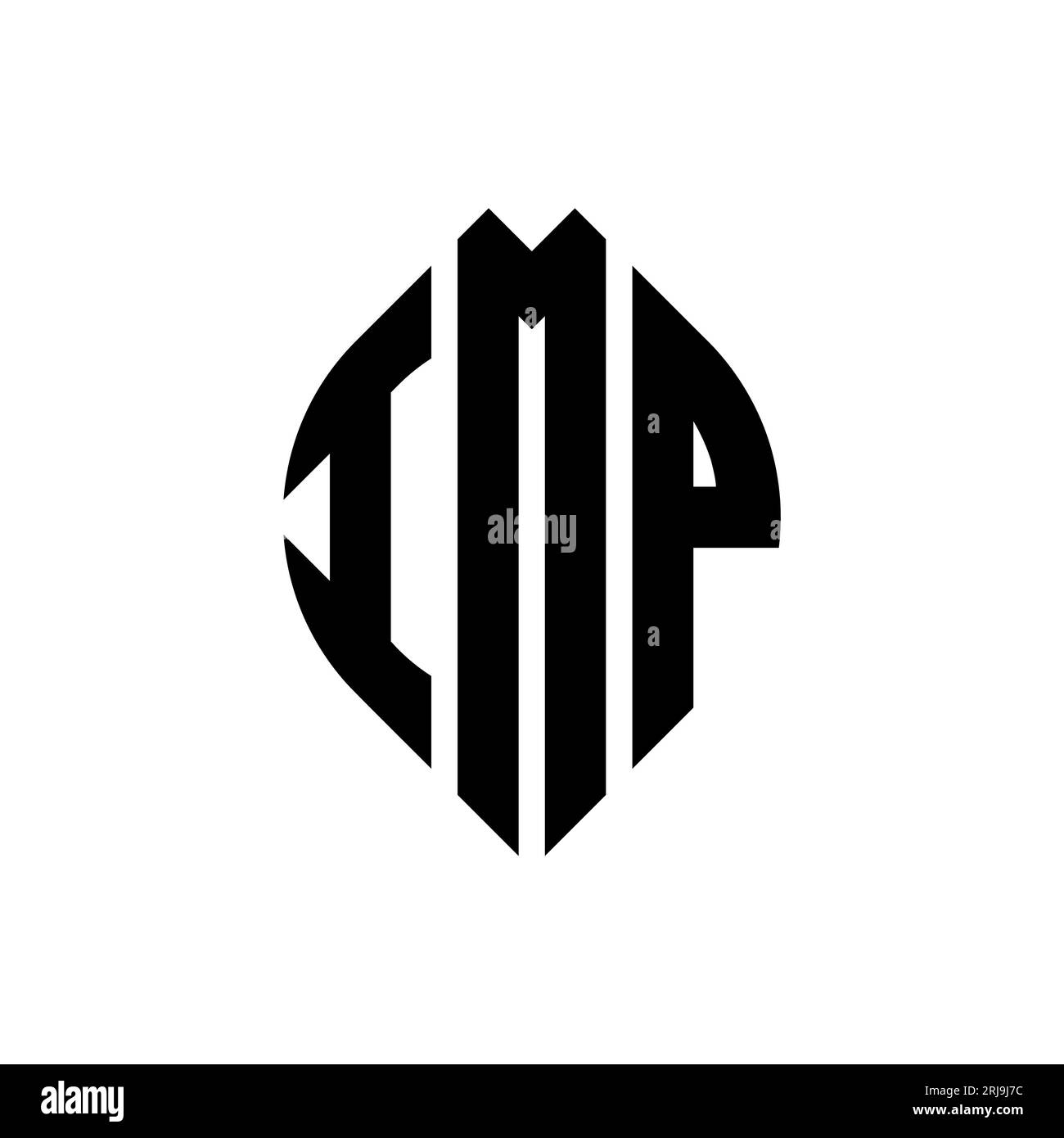 IMP circle letter logo design with circle and ellipse shape. IMP ...