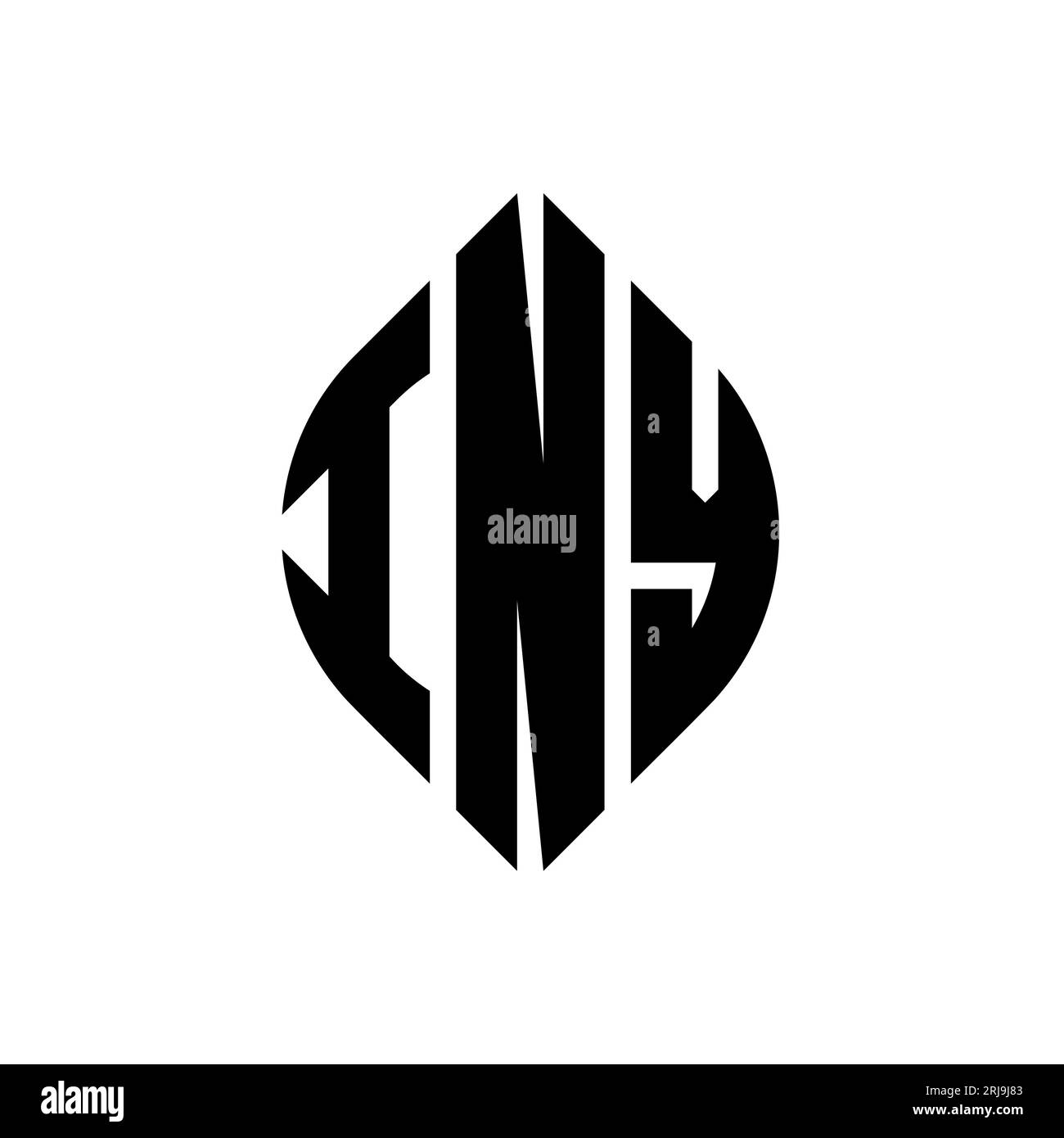 INY circle letter logo design with circle and ellipse shape. INY ...