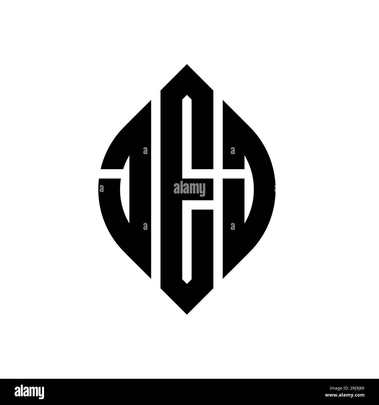 JEJ circle letter logo design with circle and ellipse shape. JEJ ...