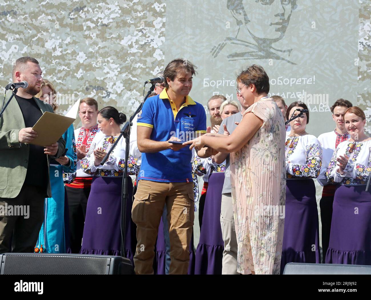 Non Exclusive: BORODIANKA, UKRAINE - AUGUST 20, 2023 - Deputy head of ...