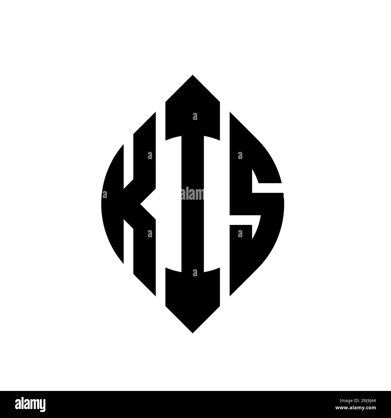 KIS circle letter logo design with circle and ellipse shape. KIS ...