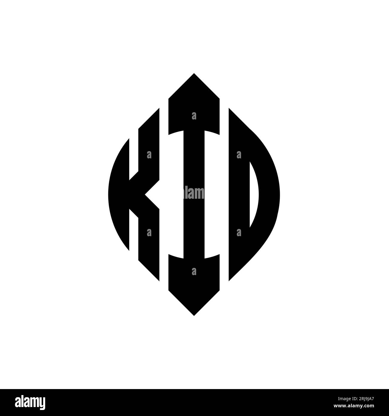 KID circle letter logo design with circle and ellipse shape. KID ...