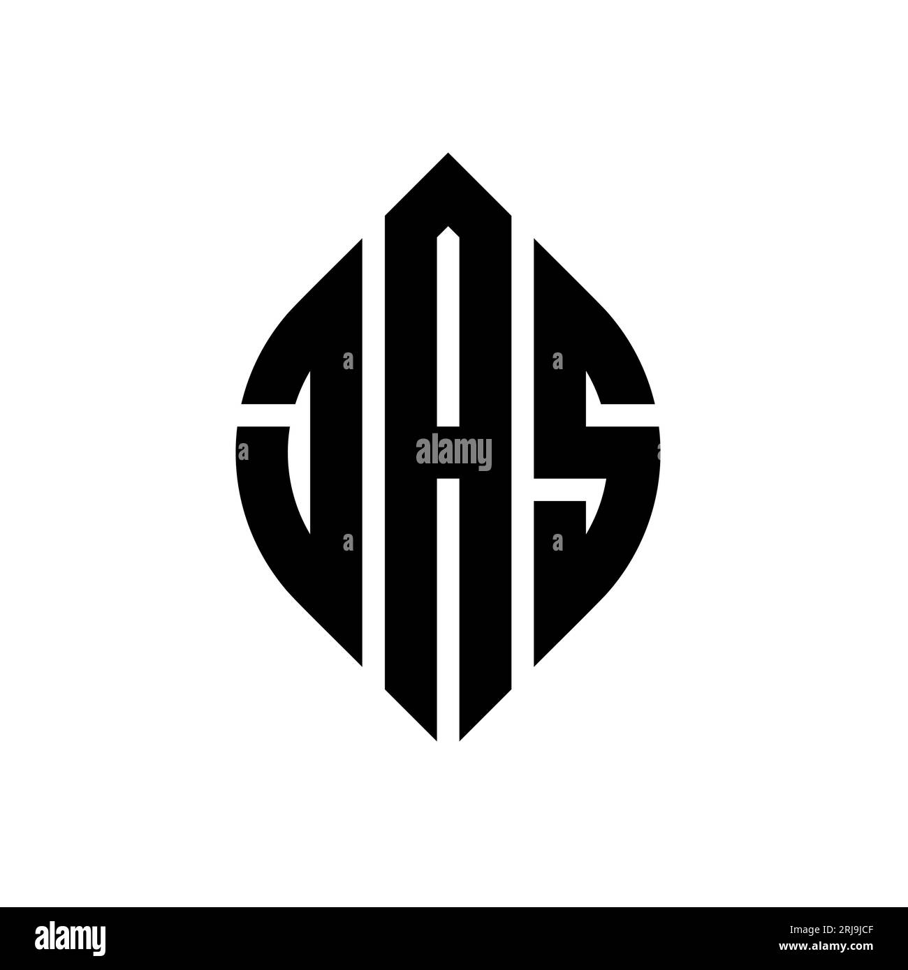 JAS circle letter logo design with circle and ellipse shape. JAS ...