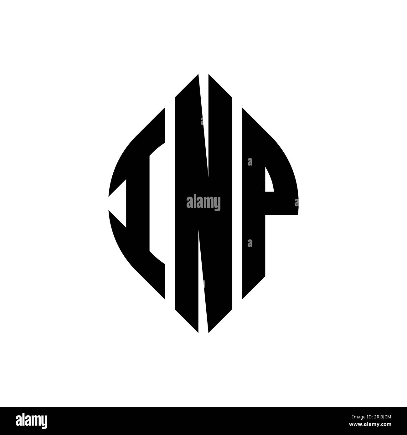 INP circle letter logo design with circle and ellipse shape. INP ...