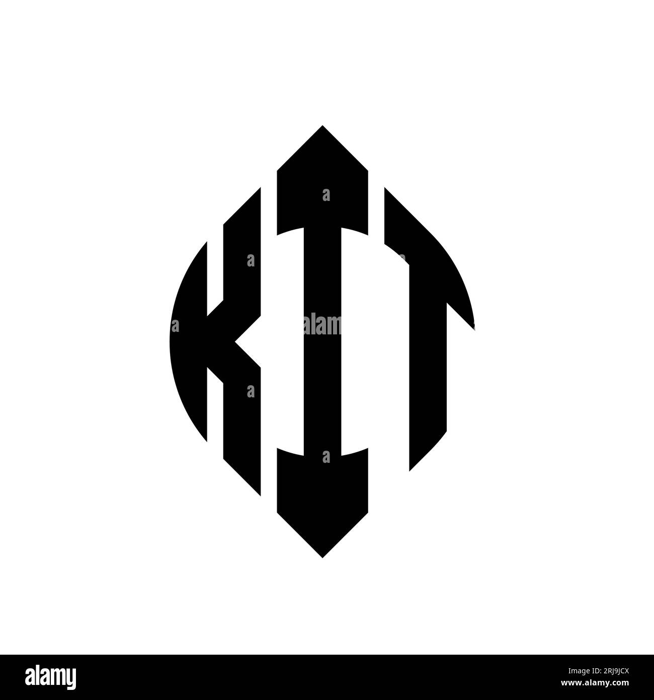 KIT circle letter logo design with circle and ellipse shape. KIT ...