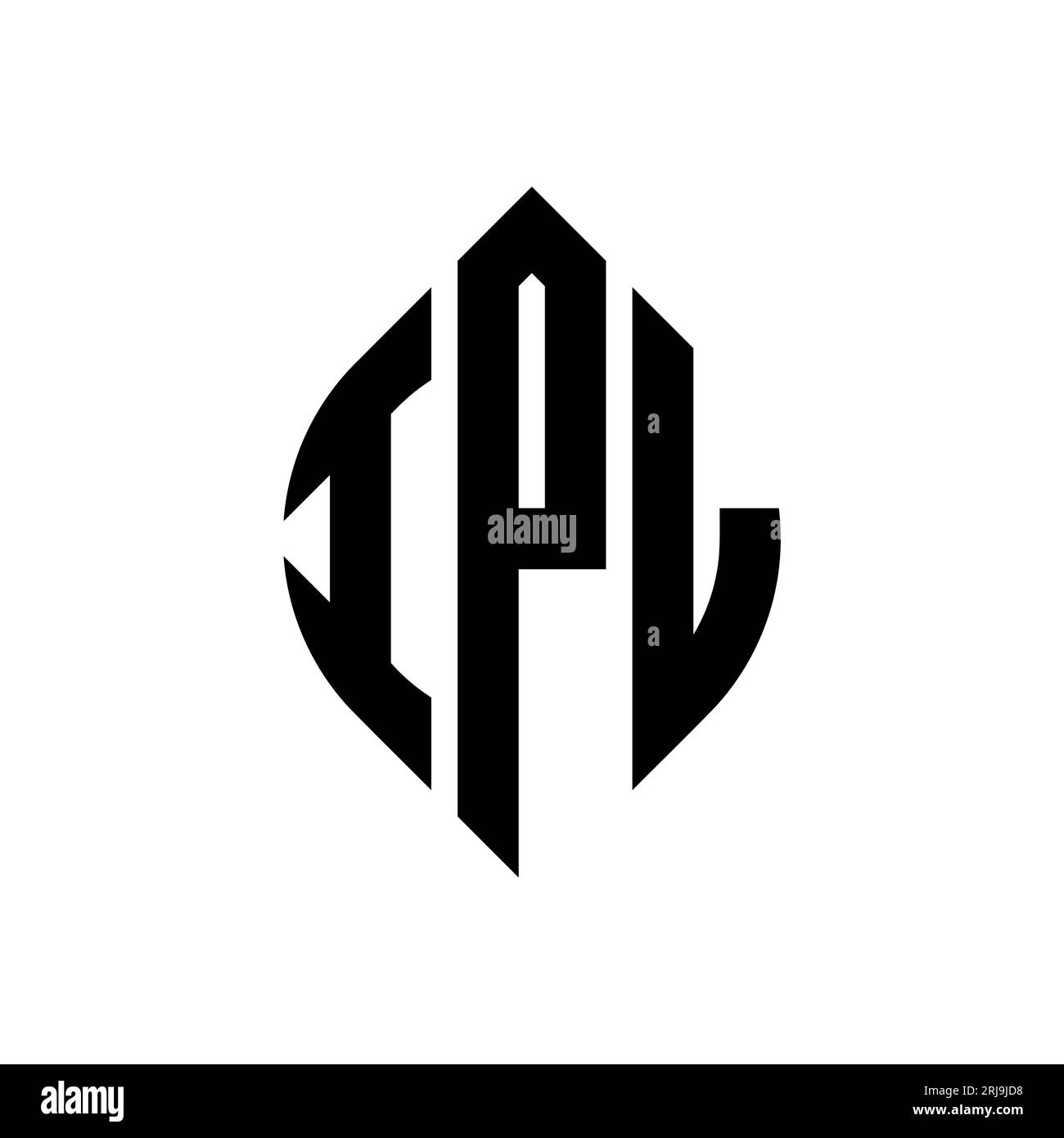 IPL circle letter logo design with circle and ellipse shape. IPL ellipse letters with ...