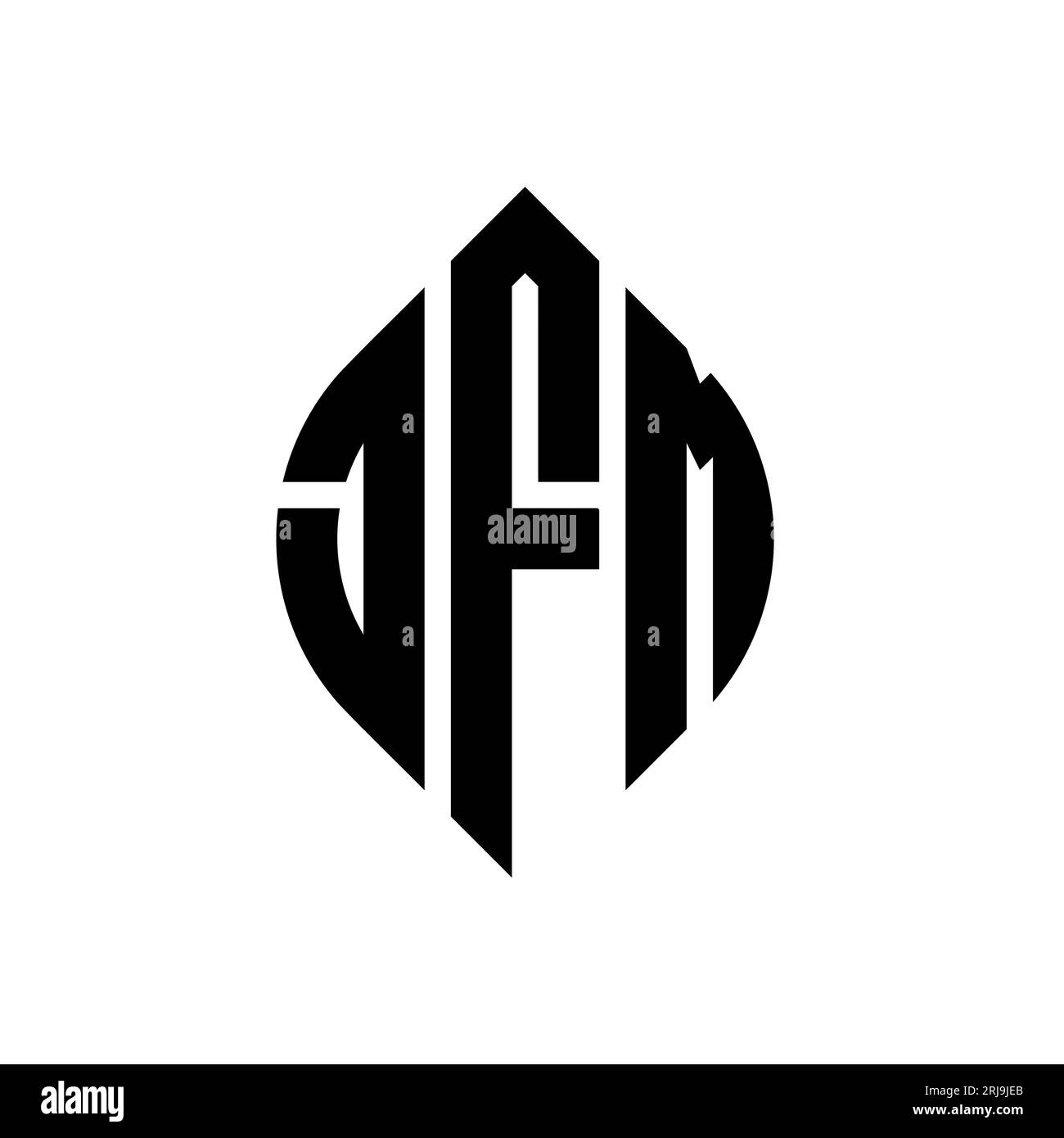 JFM circle letter logo design with circle and ellipse shape. JFM ...