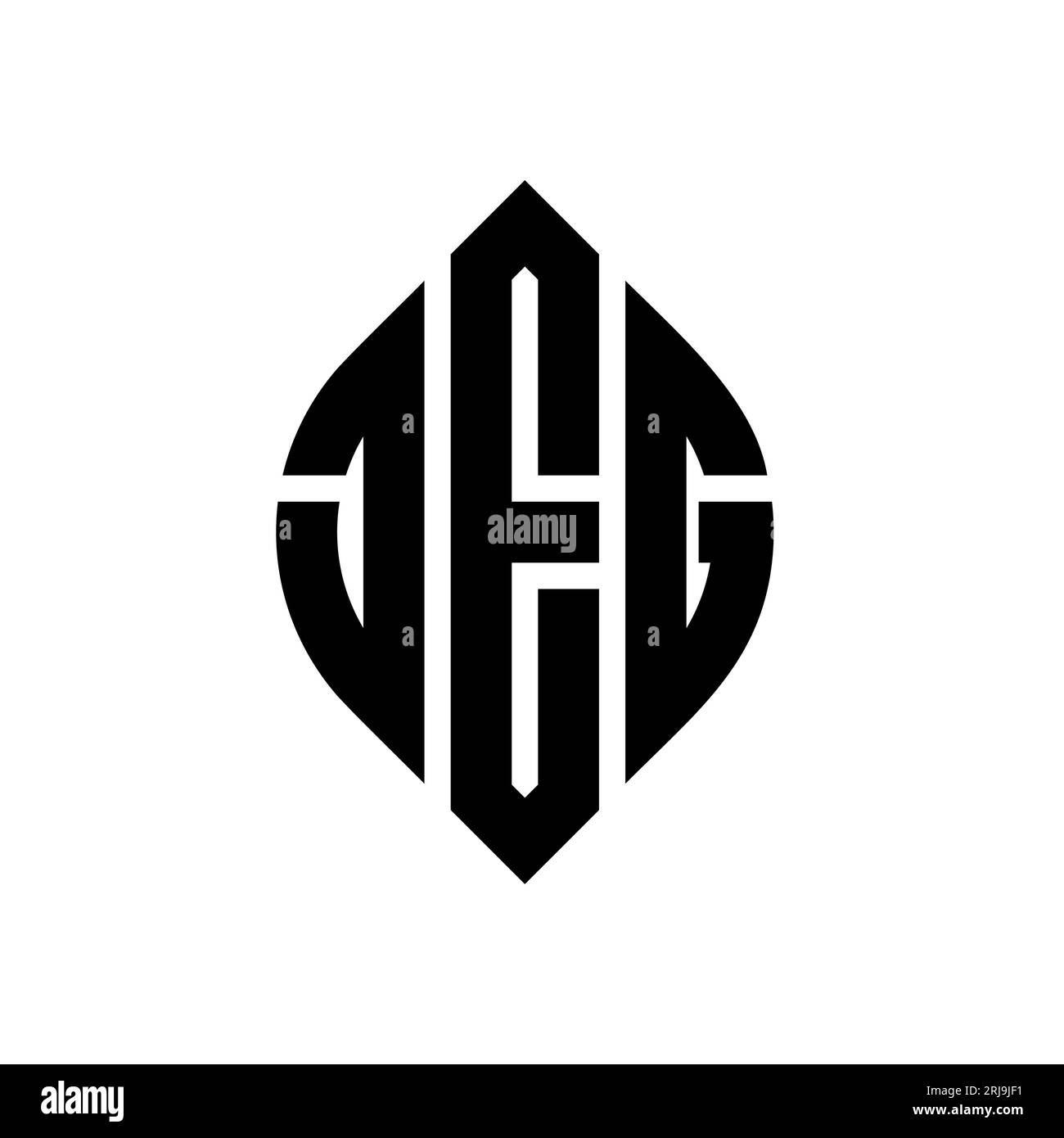 JEG circle letter logo design with circle and ellipse shape. JEG ...