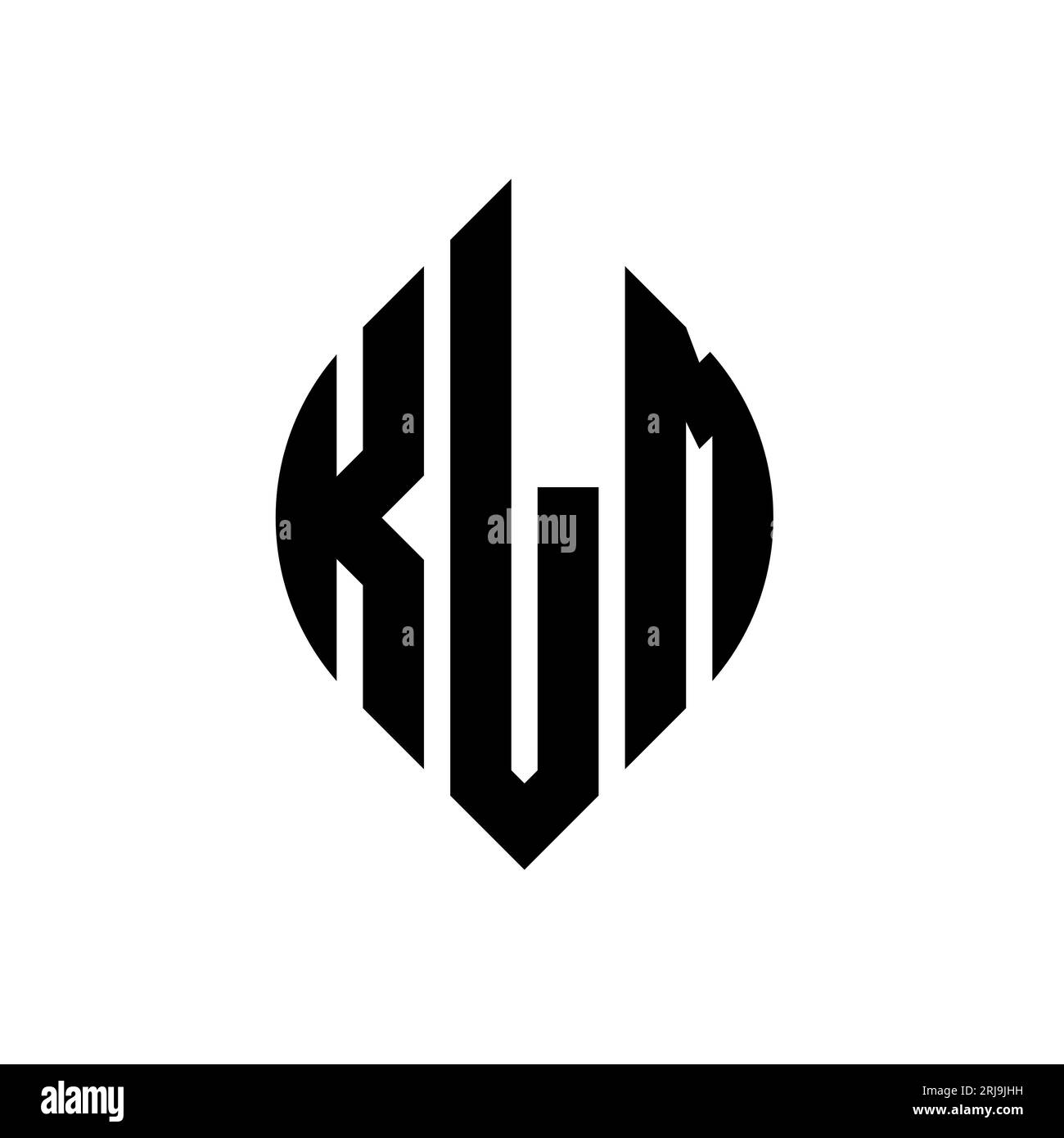 KLM circle letter logo design with circle and ellipse shape. KLM ...