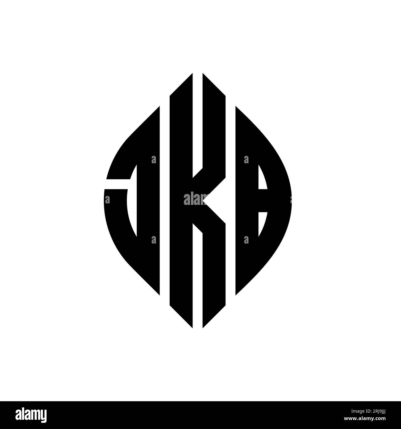 JKB circle letter logo design with circle and ellipse shape. JKB ...