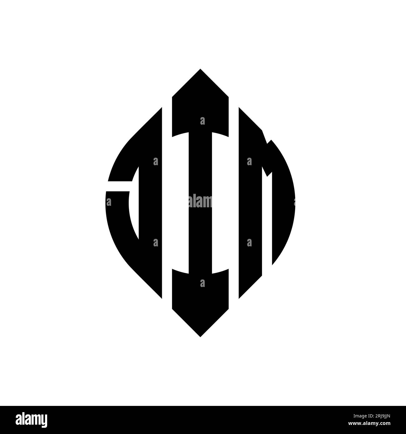 JIM circle letter logo design with circle and ellipse shape. JIM ...