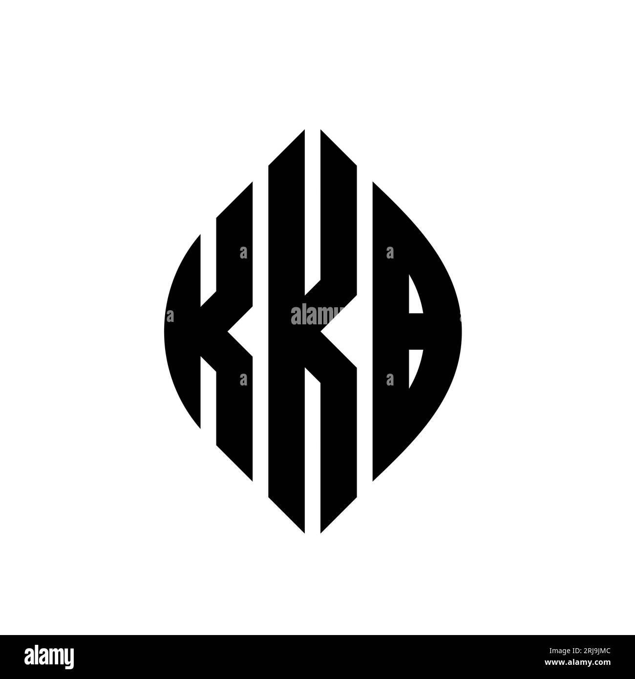 KKB circle letter logo design with circle and ellipse shape. KKB ...