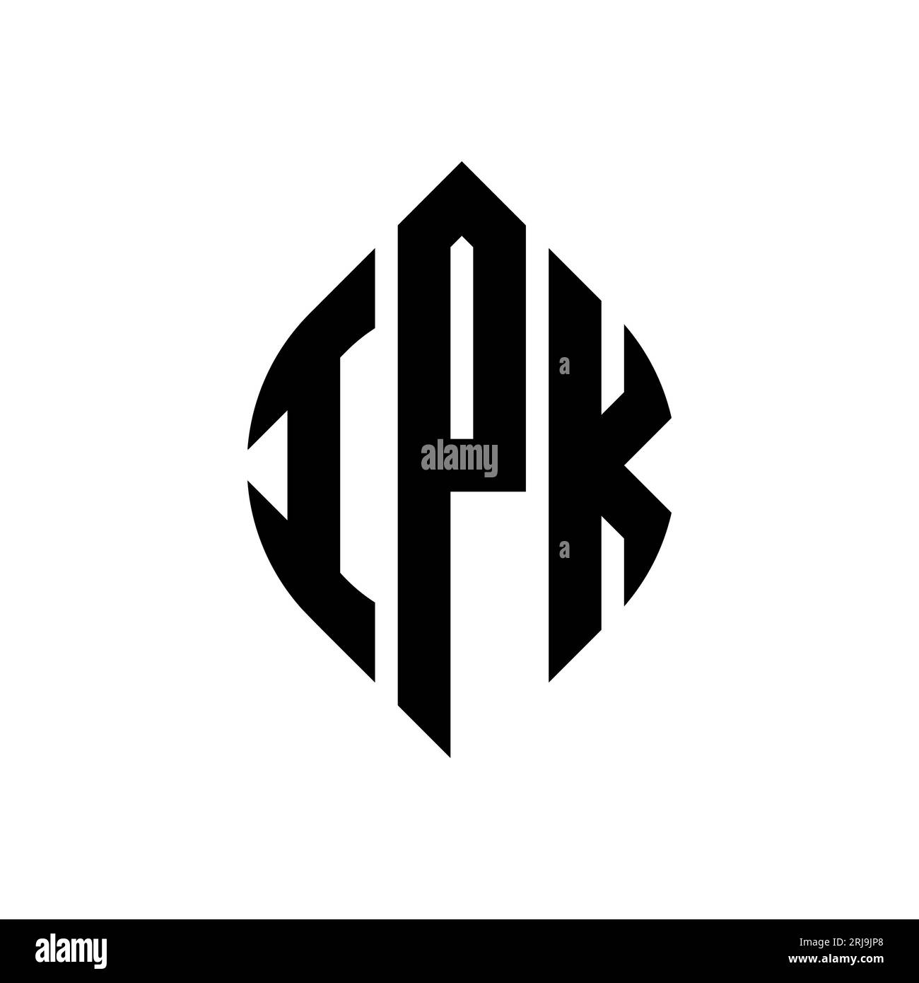 IPK circle letter logo design with circle and ellipse shape. IPK ...